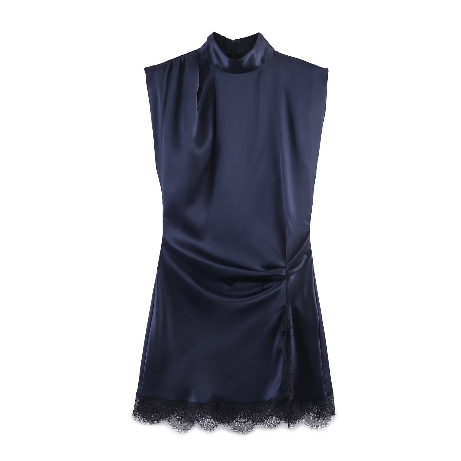 Nina Lace Satin Dress in Navy – JamesC Boutique